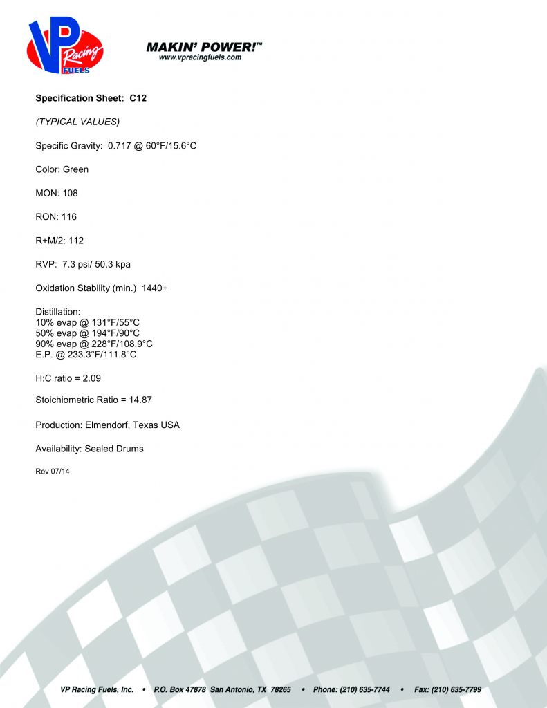 C12 Race Fuel 5 Gallon Pail VPR1122 – Racer Walsh