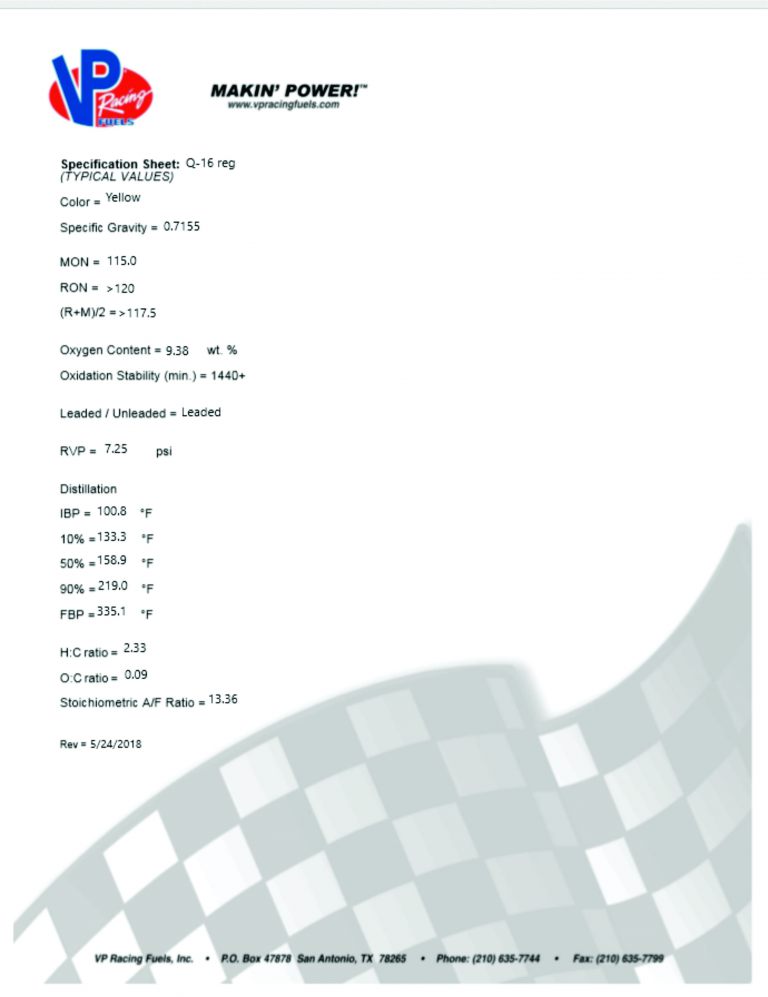 Q16 Reg. Race Fuel 5 Gallon Pail VPR2142 – Racer Walsh